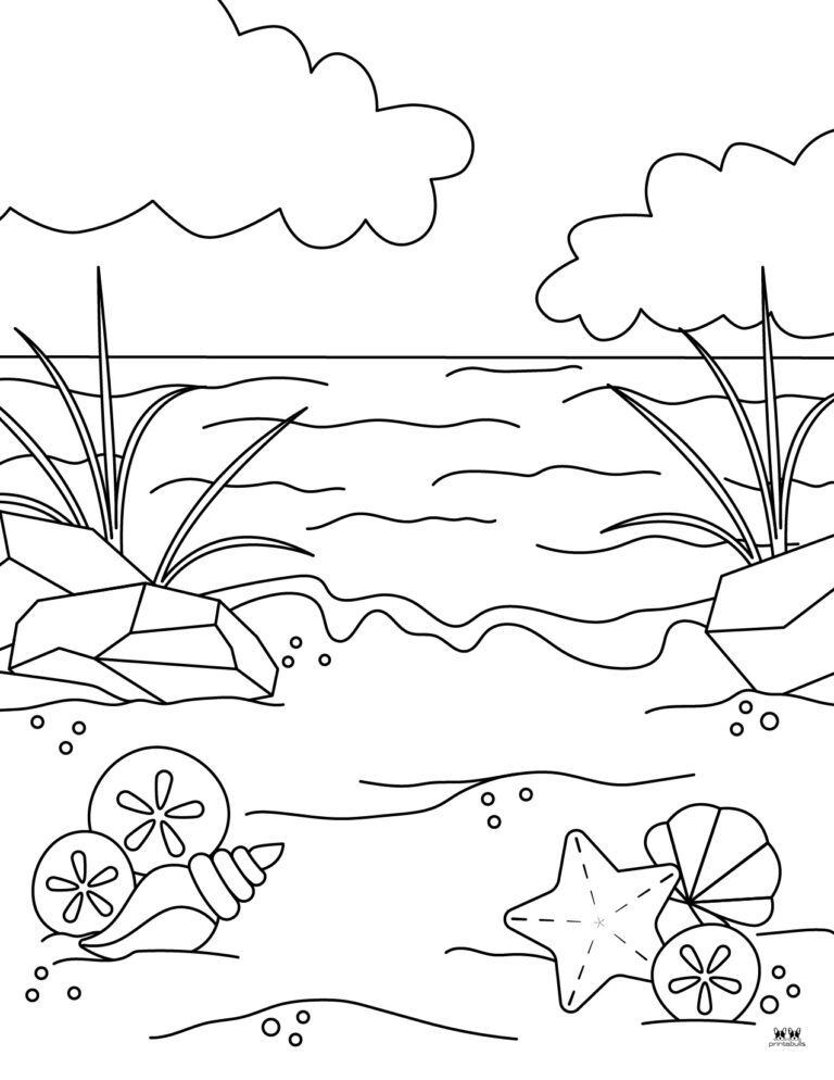 Beach Coloring Pages - 25 FREE Pages | Printabulls