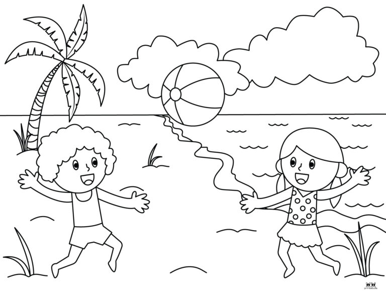Beach Coloring Pages - 25 FREE Pages - PrintaBulk