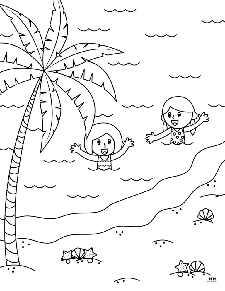 Beach Coloring Pages - 25 FREE Pages | Printabulls