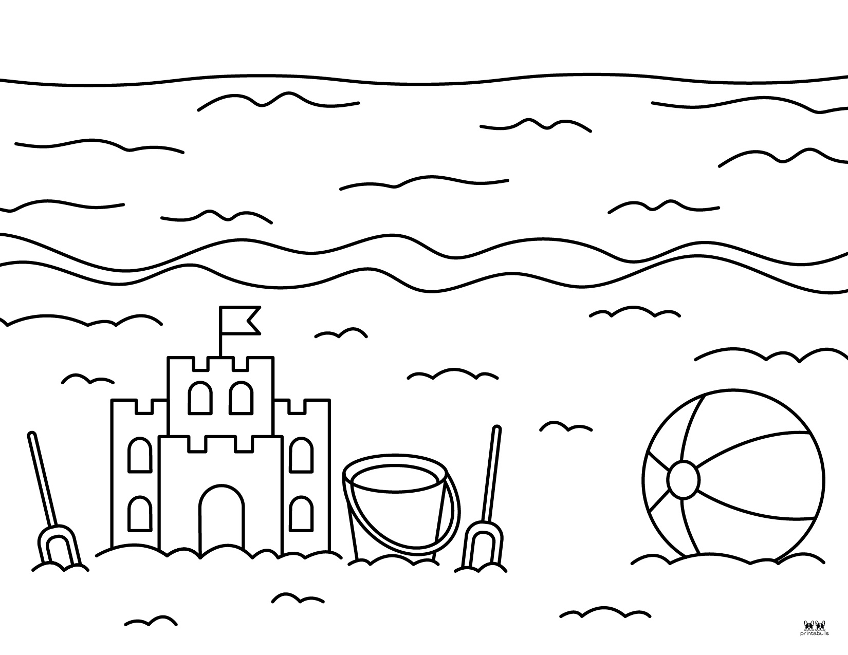 Beach Coloring Pages - 25 FREE Pages | Printabulls