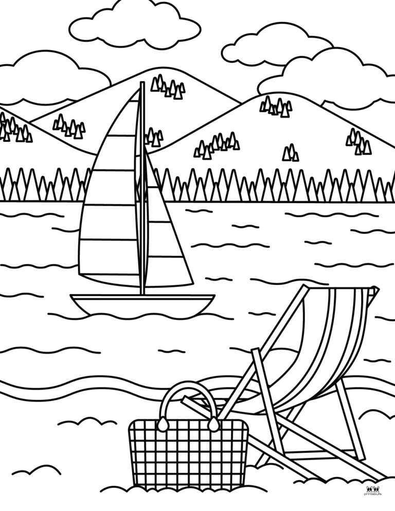Beach Coloring Pages - 25 FREE Pages | Printabulls