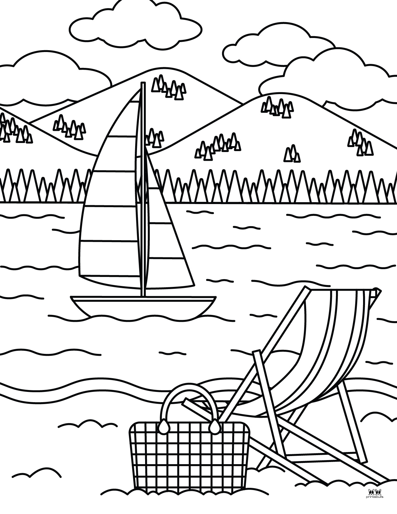 Beach Coloring Pages - 25 FREE Pages | Printabulls