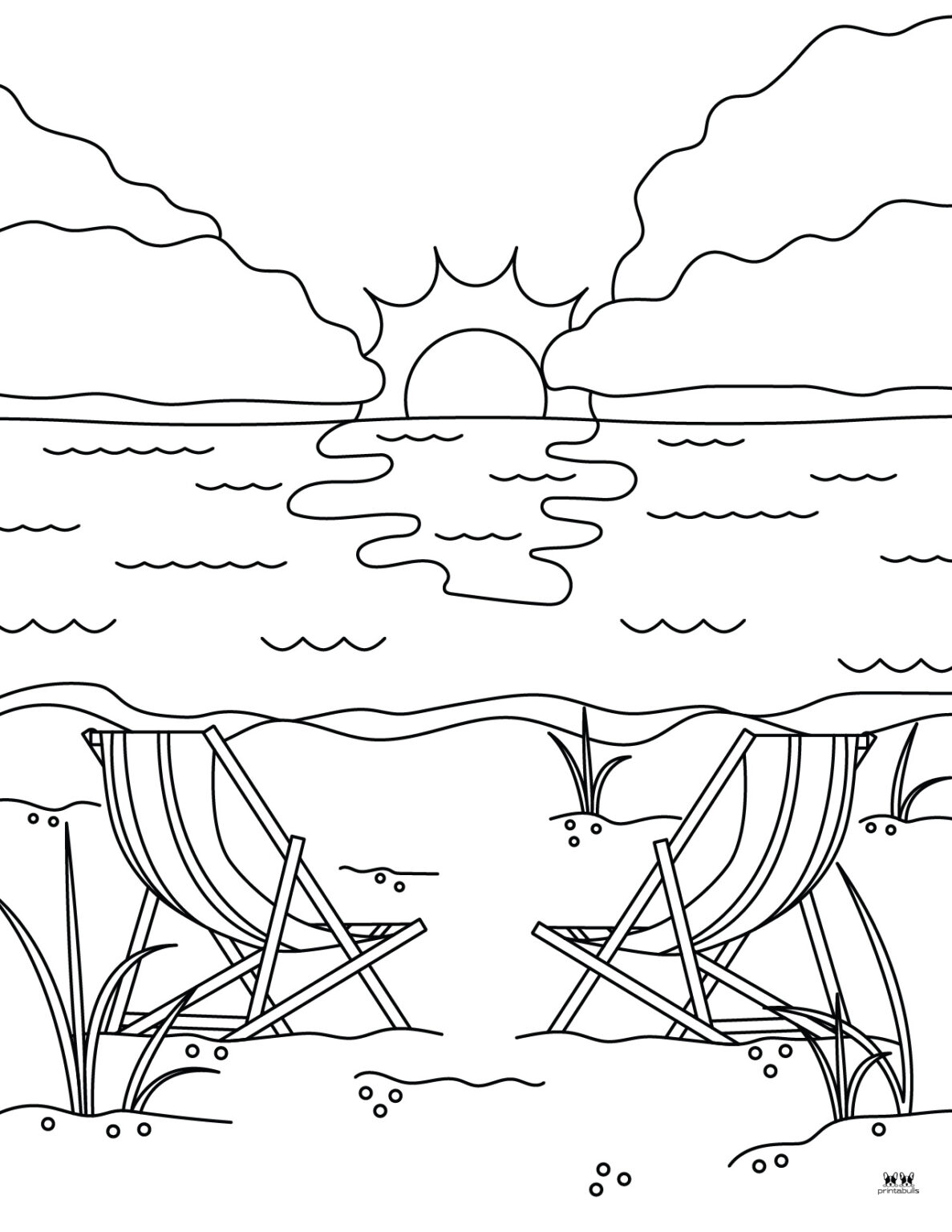 Beach Coloring Pages - 25 FREE Pages | Printabulls