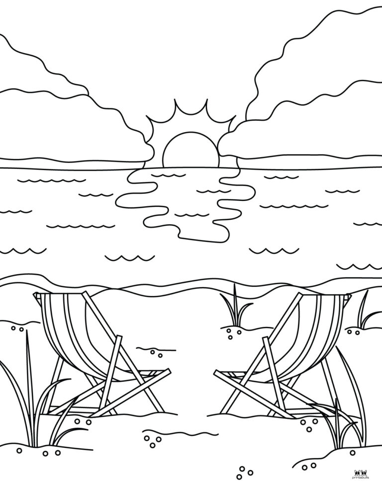 Beach Coloring Pages - 25 FREE Pages | Printabulls