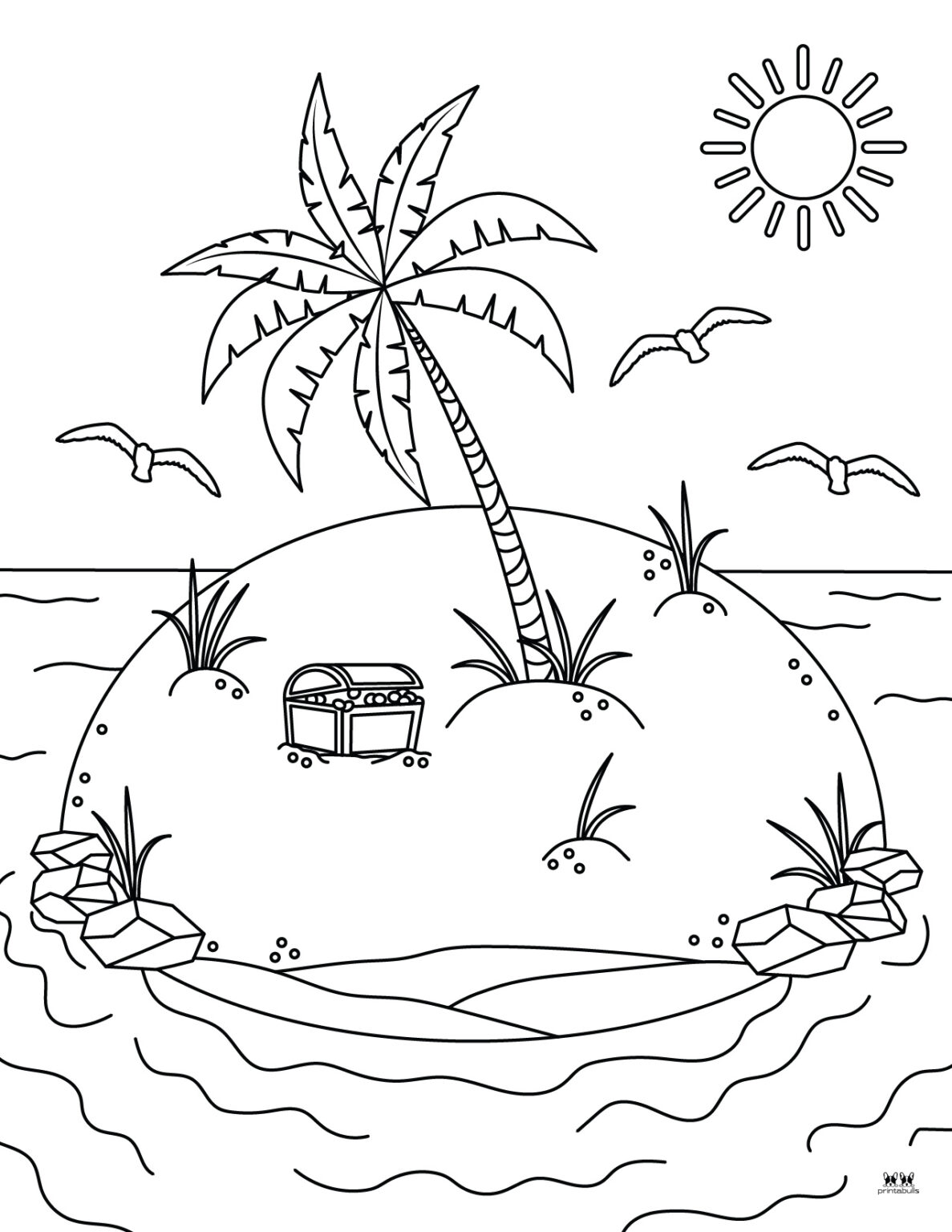 Beach Coloring Pages - 25 FREE Pages | Printabulls