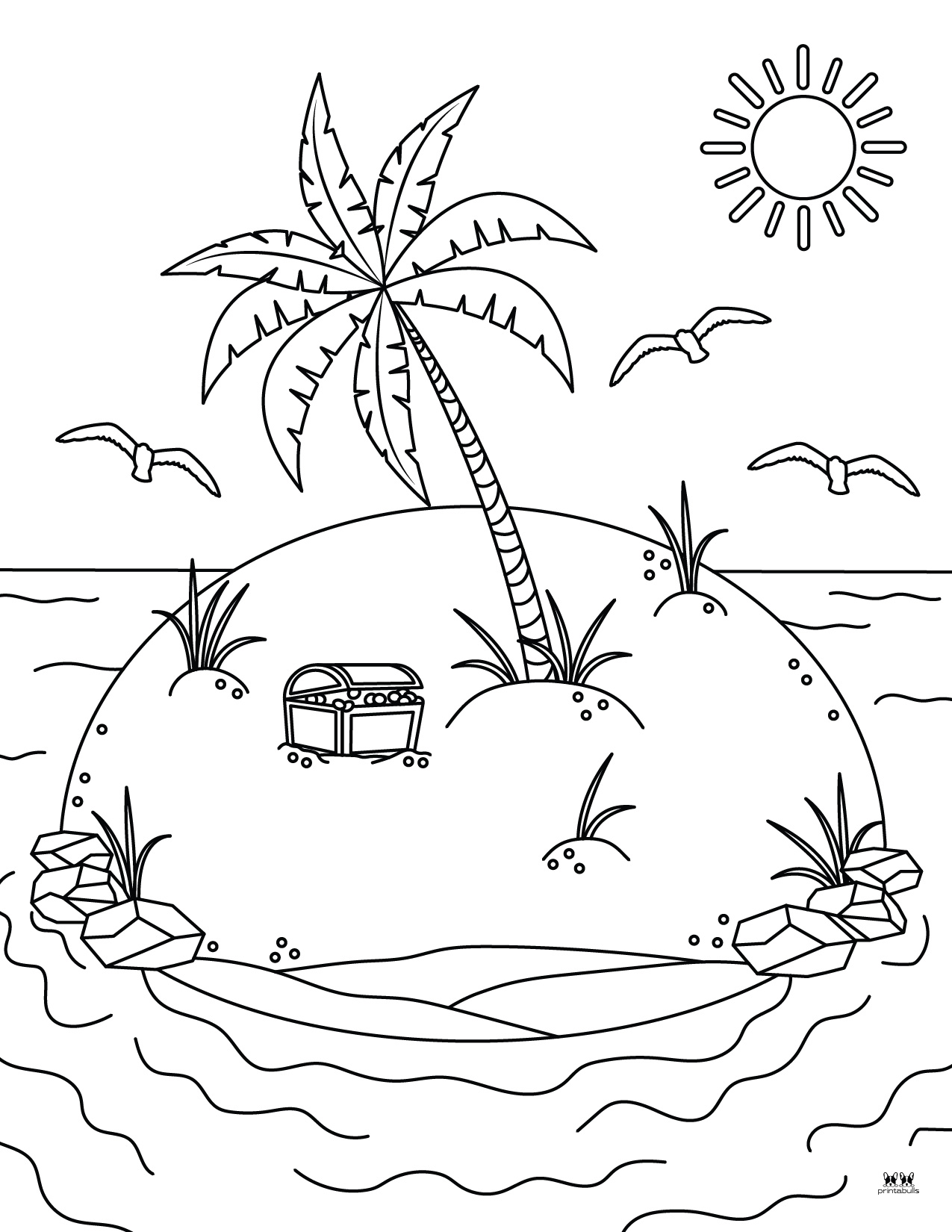 Beach Coloring Pages - 25 FREE Pages | Printabulls