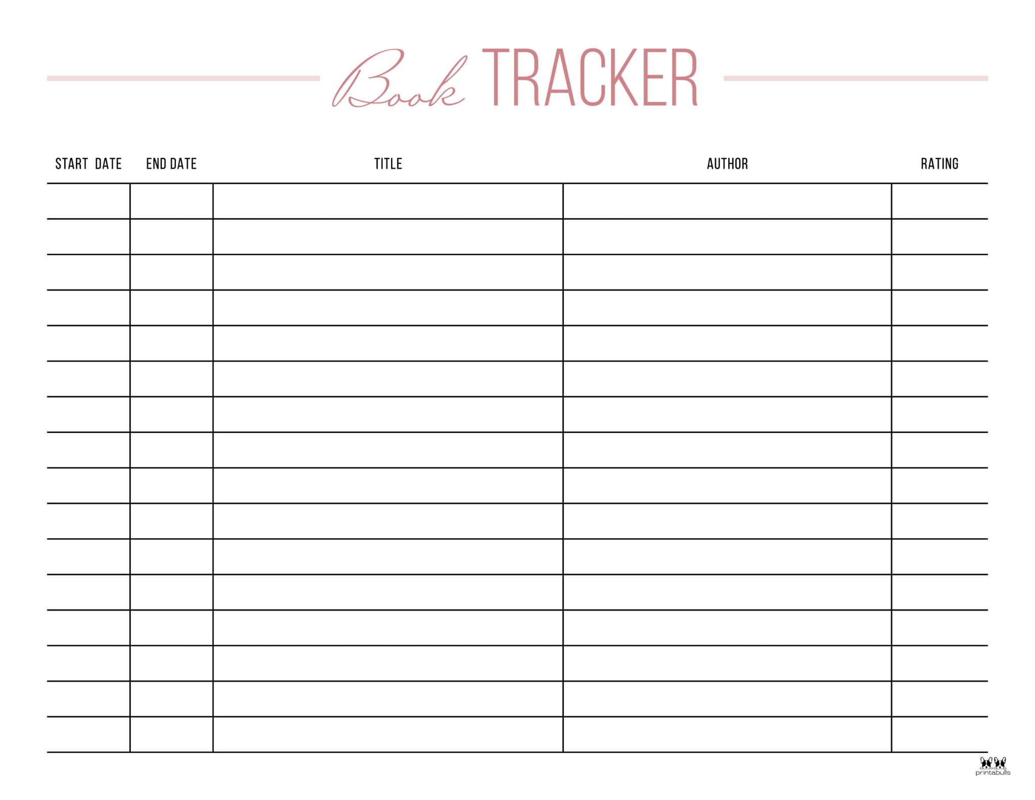 Book Trackers - 15 FREE Trackers | Printabulls