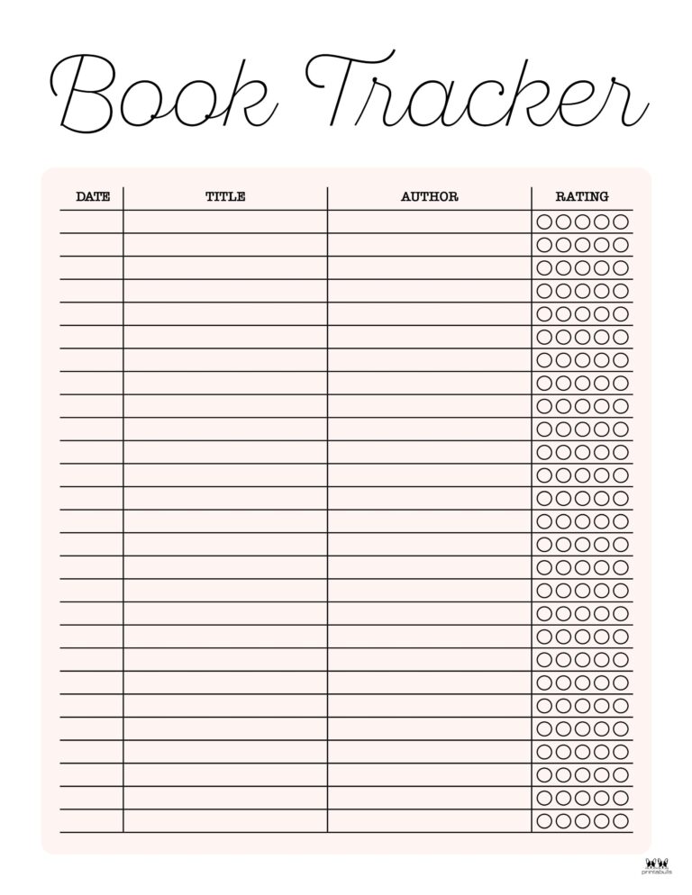 Book Trackers - 15 FREE Trackers | Printabulls