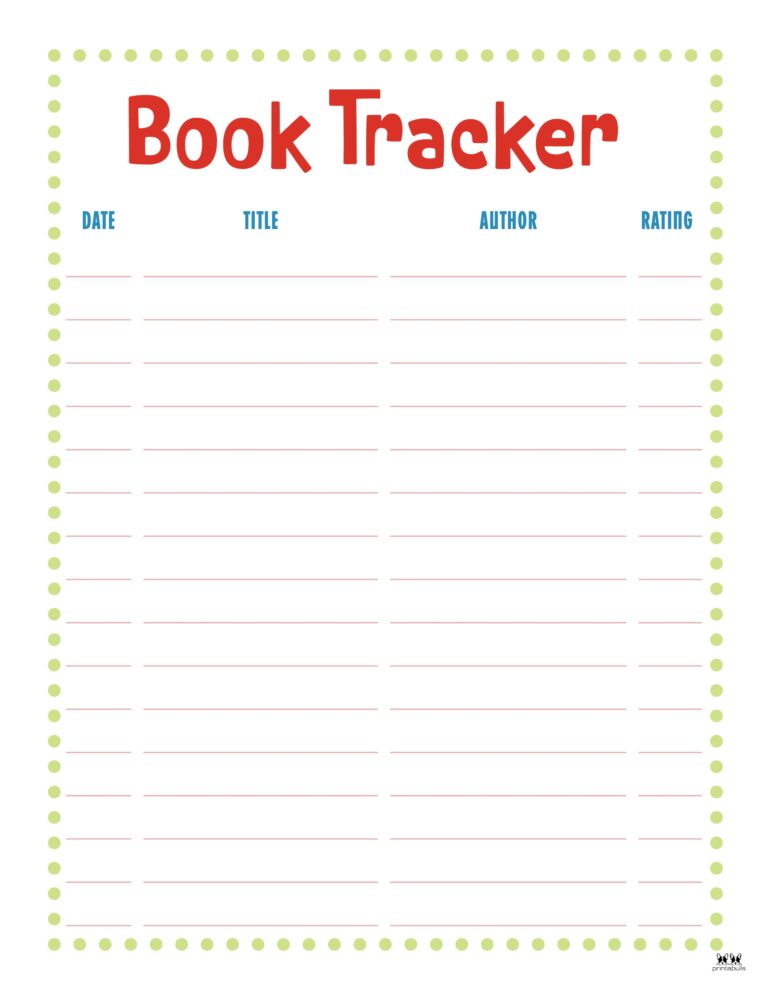 Book Trackers - 15 FREE Trackers | Printabulls