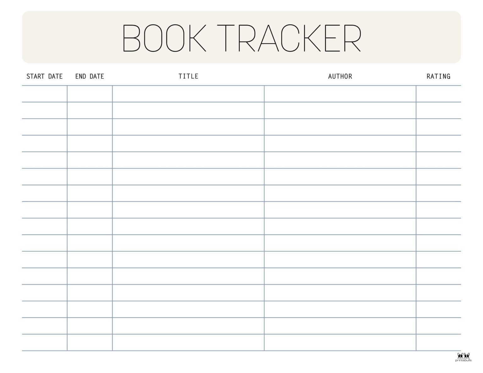 Book Trackers - 15 FREE Trackers | Printabulls