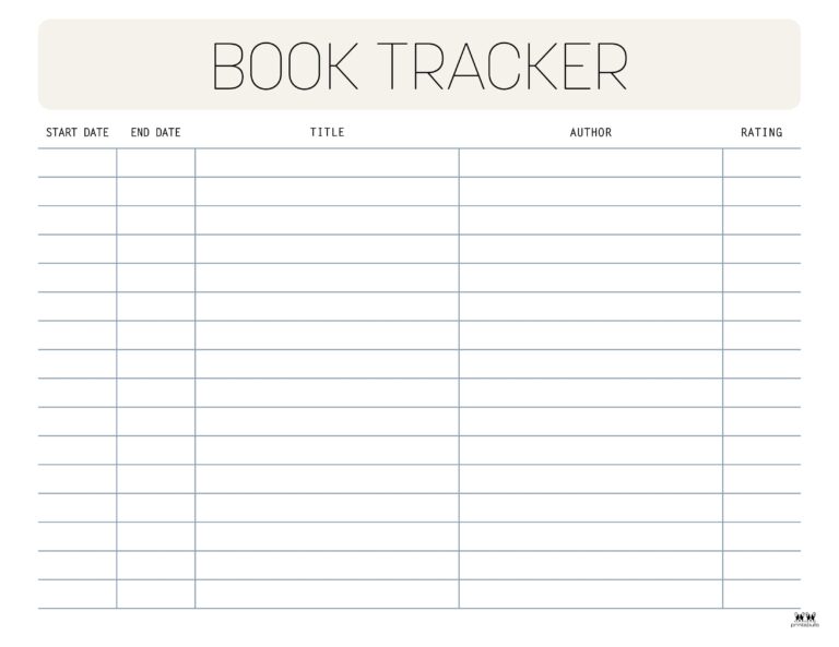Book Trackers - 15 FREE Trackers | Printabulls