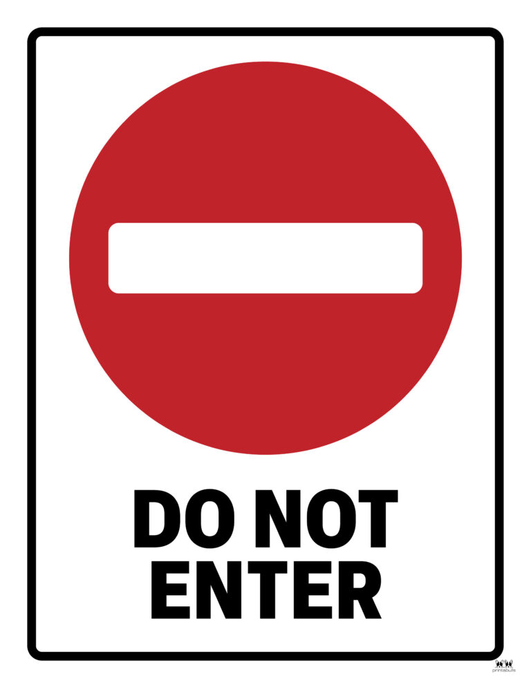 Do Not Enter Signs - 15 Free Printable Signs | Printabulls