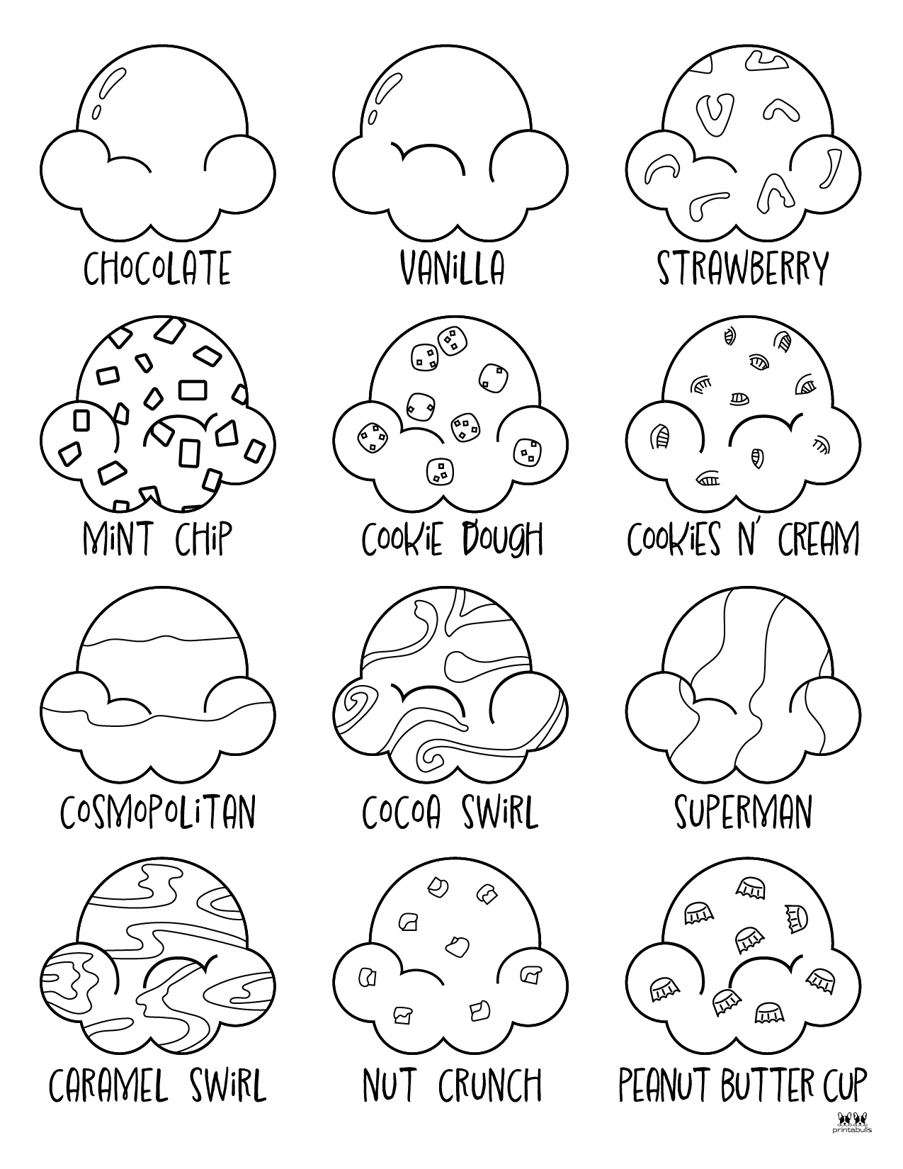 Páginas para colorear de helados - 26 páginas imprimibles - mis Imprimibles