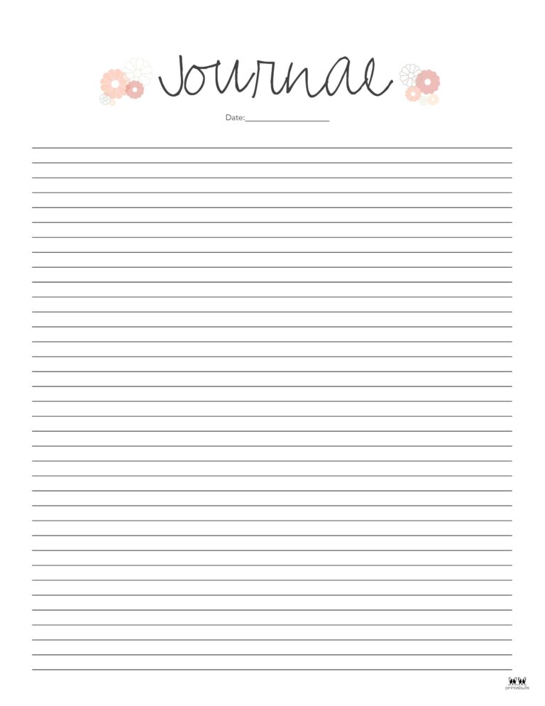 Journal Templates & Pages - 25 FREE Printables | Printabulls