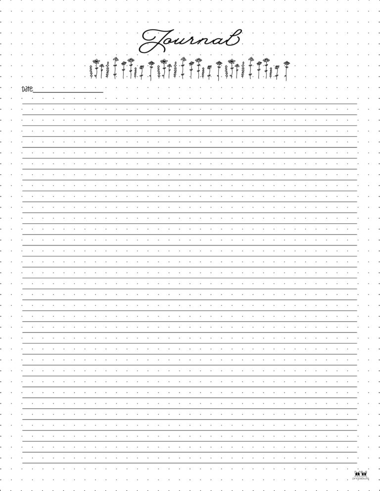 Journal Templates & Pages - 25 FREE Printables | Printabulls