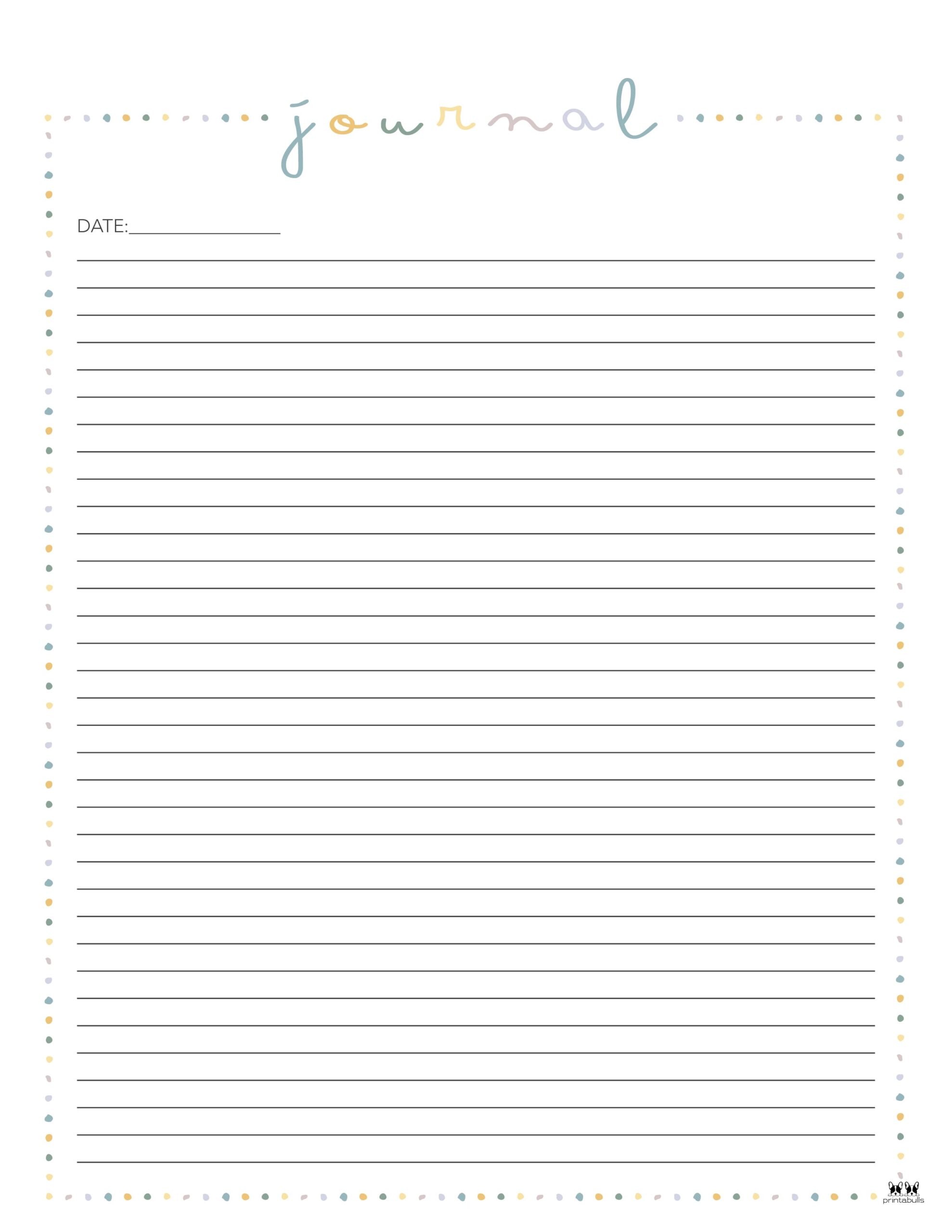 Journal Templates & Pages - 25 FREE Printables | Printabulls