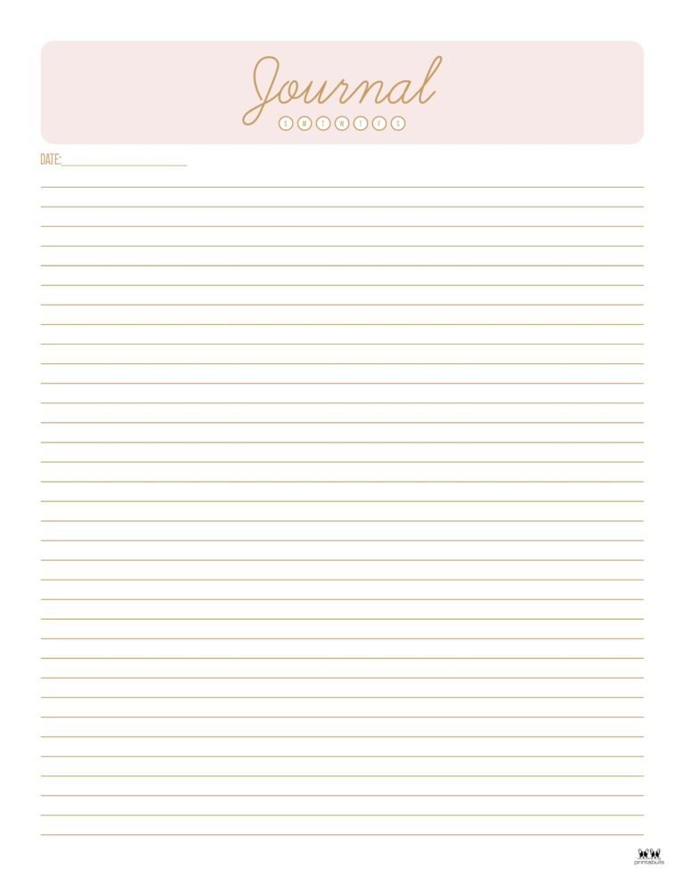Journal Templates & Pages - 25 FREE Printables | Printabulls