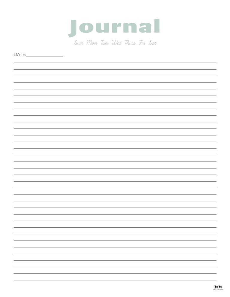 Journal Templates & Pages - 32 FREE Printables | Printabulls