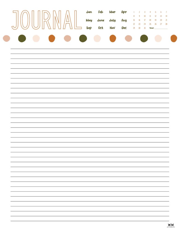 Journal Templates & Pages - 25 FREE Printables | Printabulls