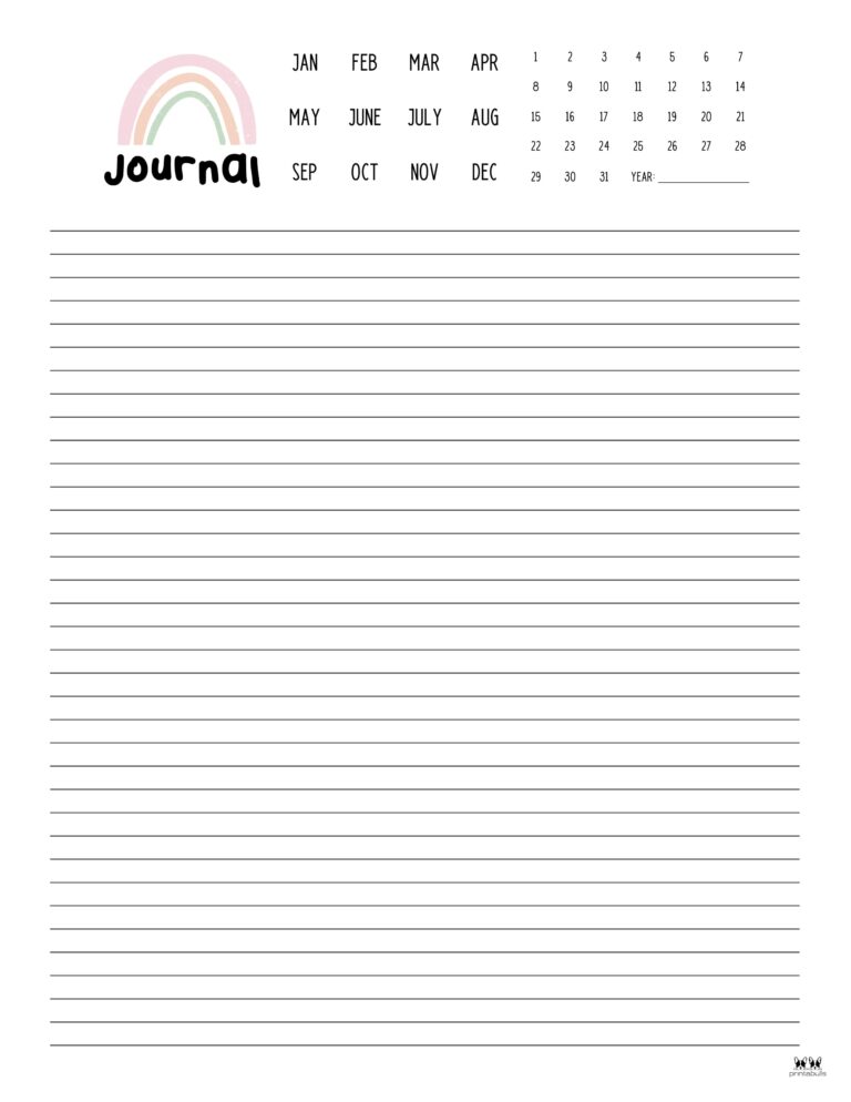 Journal Templates & Pages - 25 FREE Printables | Printabulls