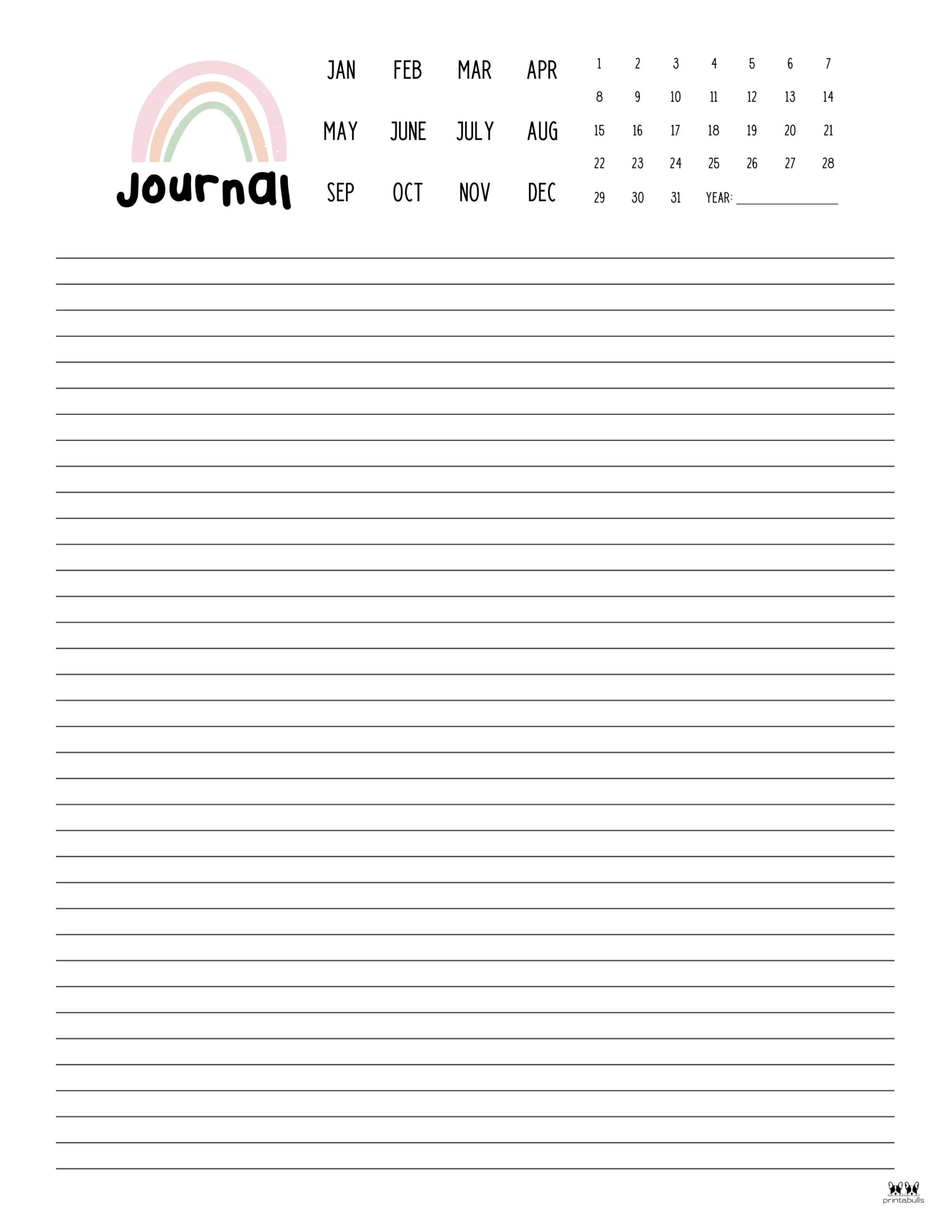 Journal Templates & Pages - 25 FREE Printables | Printabulls