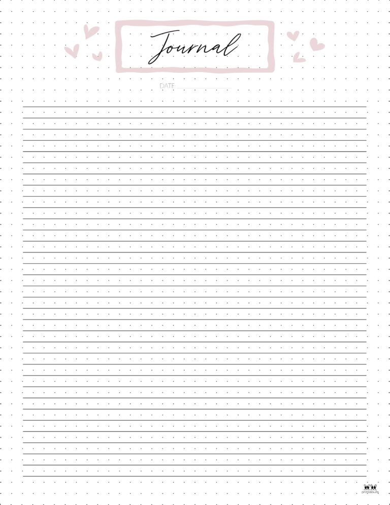 Journal Templates & Pages - 25 FREE Printables | Printabulls