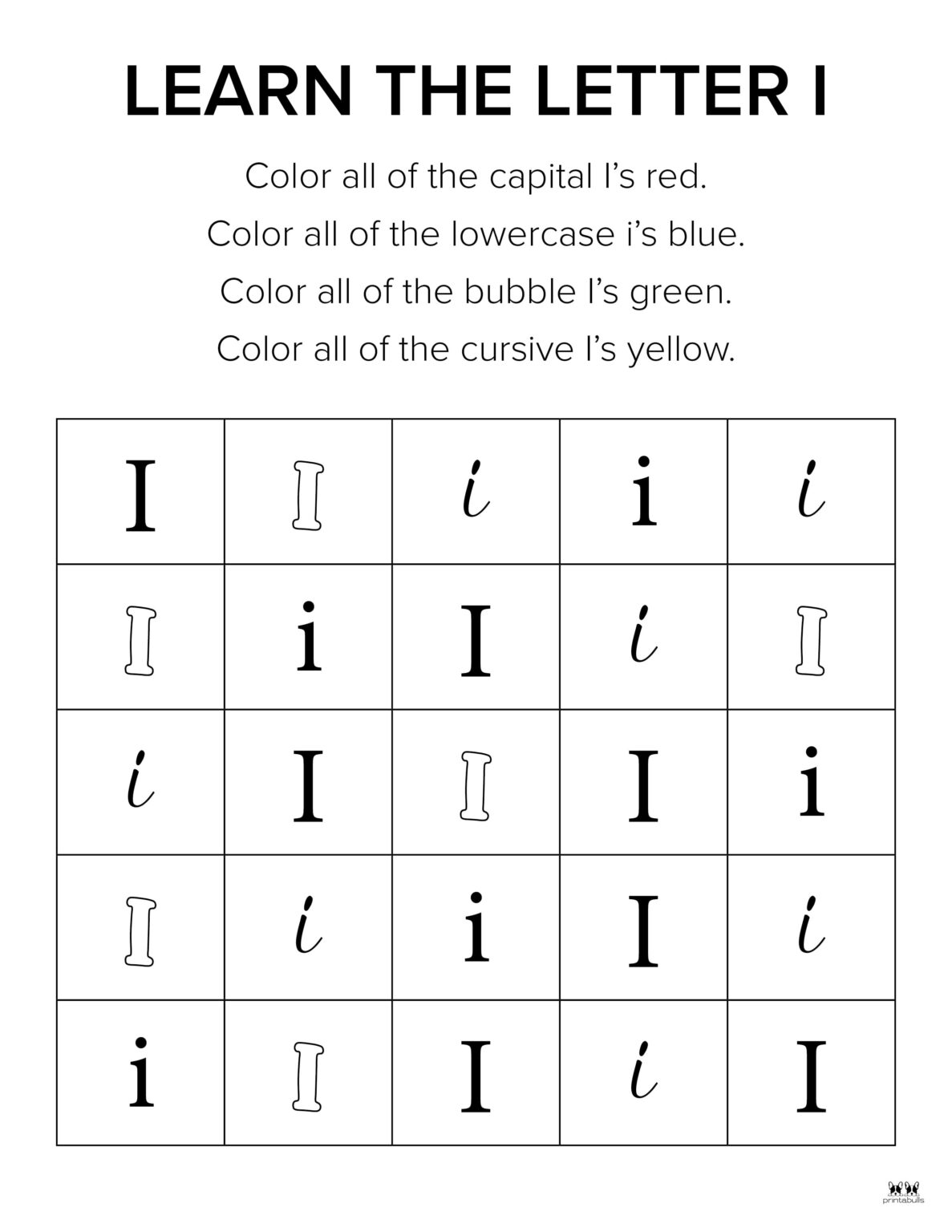 Letter I Worksheets - 50 FREE Printables | Printabulls