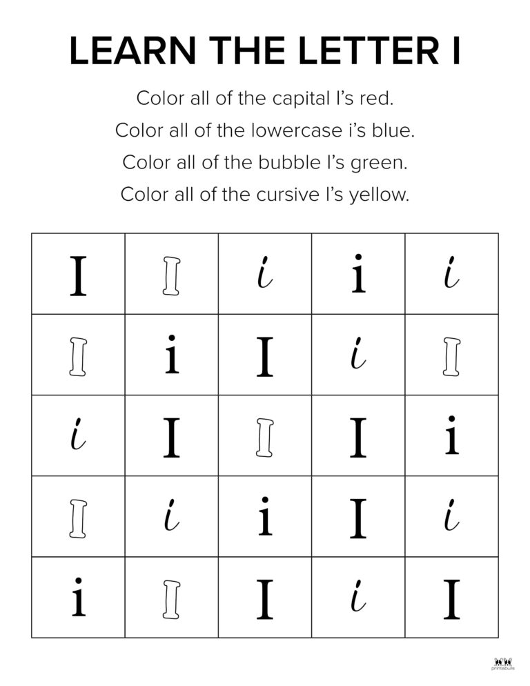 Letter I Worksheets - 50 FREE Printables | Printabulls