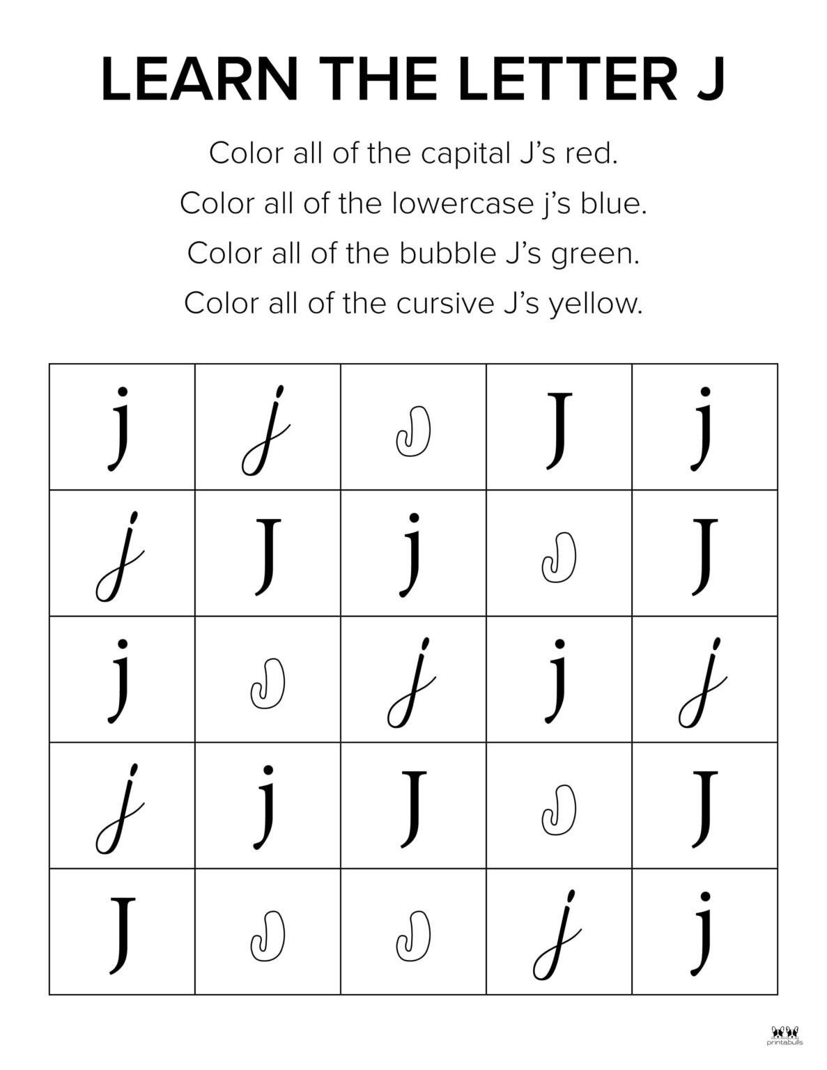Letter J Worksheets - 50 FREE Printables | Printabulls