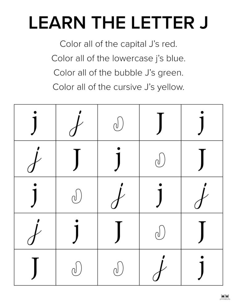 Letter J Worksheets - 50 FREE Printables | Printabulls