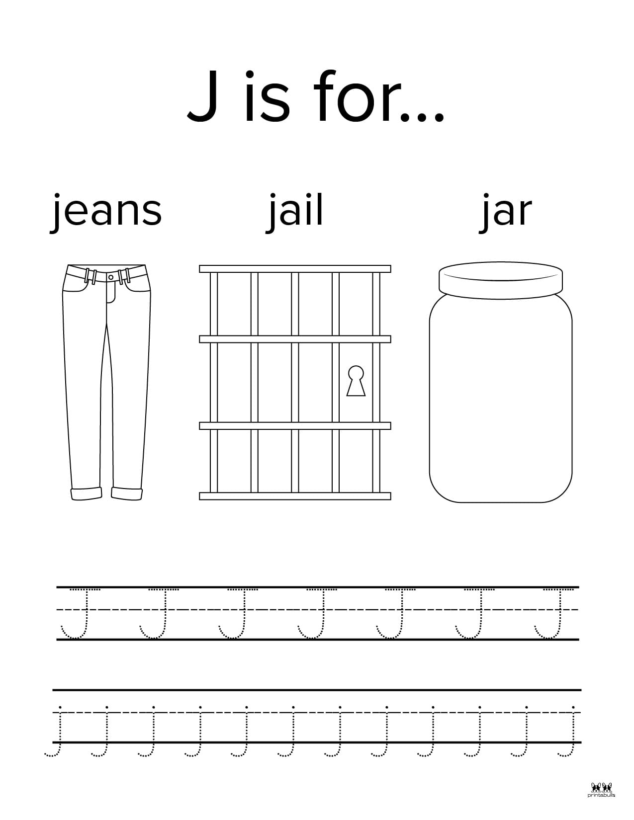 Letter J Worksheets - 50 FREE Printables | Printabulls