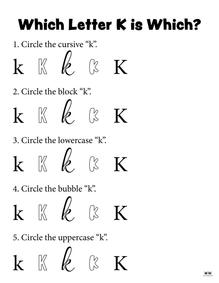 Letter K Worksheets - 50 FREE Printables | Printabulls