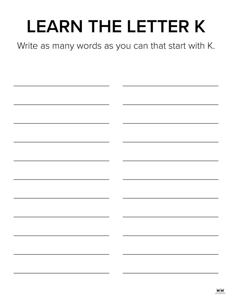 Letter K Worksheets - 50 FREE Printables | Printabulls