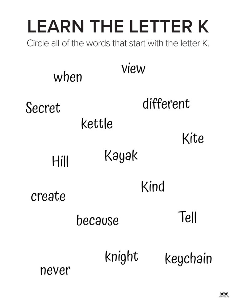 Letter K Worksheets - 50 FREE Printables | Printabulls