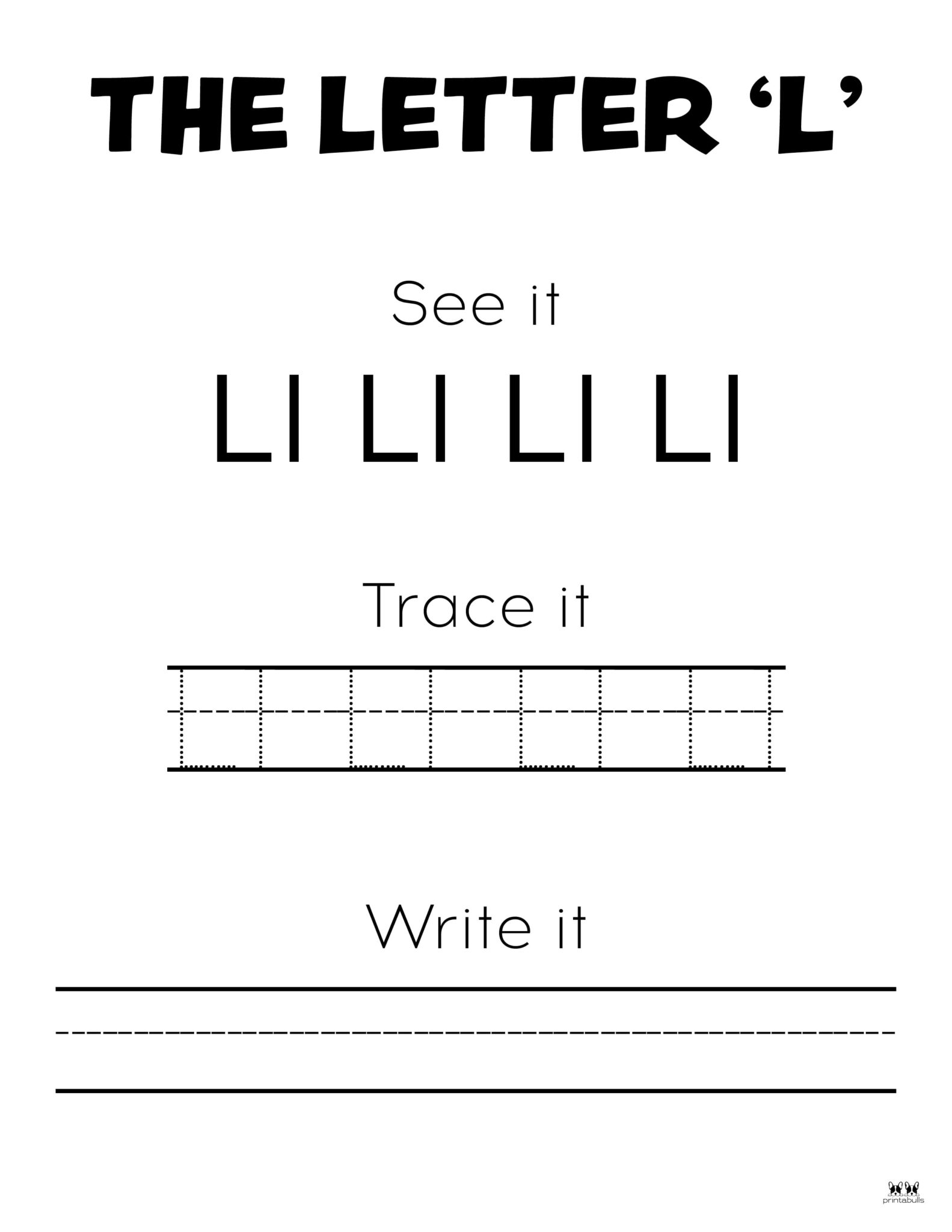 Letter L Worksheets - 50 FREE Printables | Printabulls