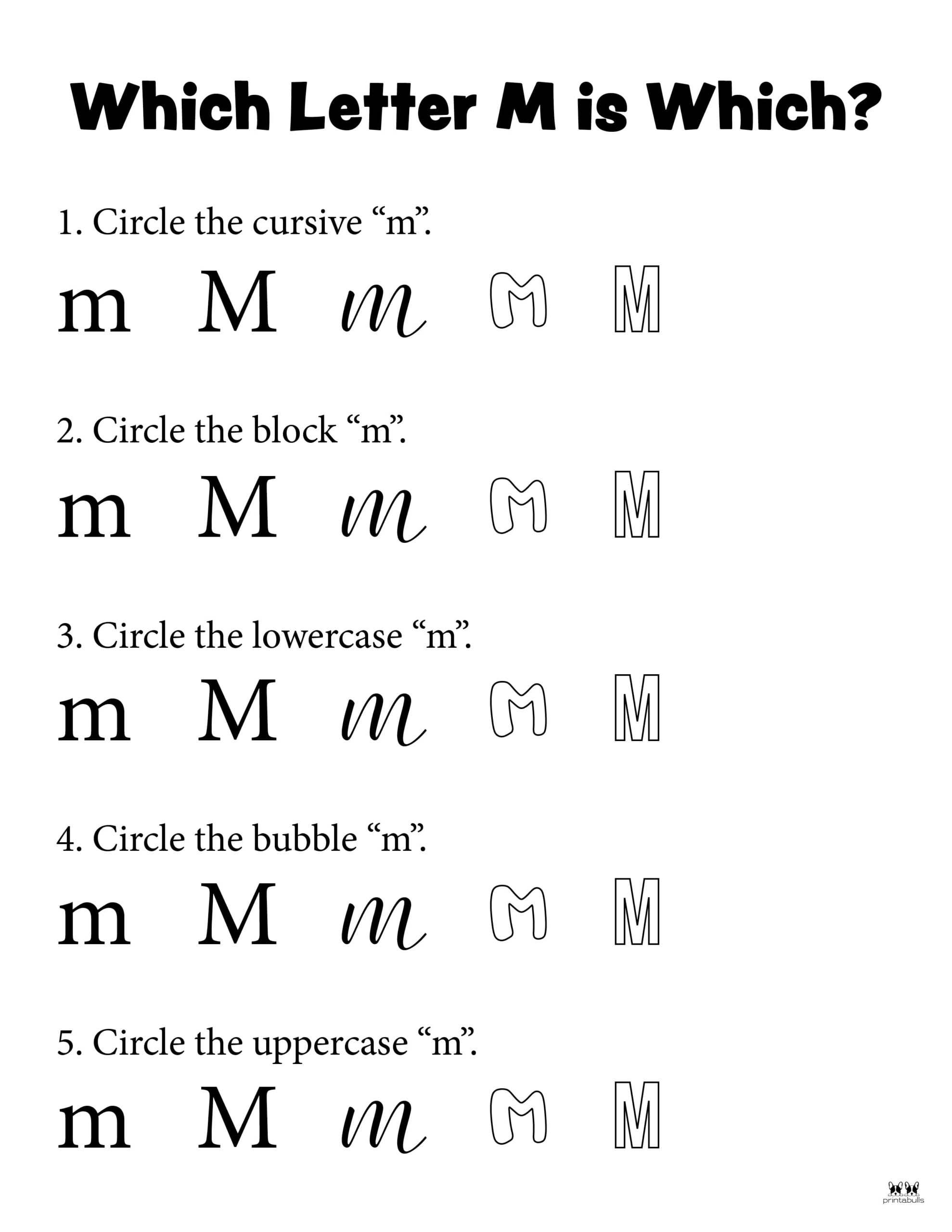 Letter M Worksheets - 50 FREE Printables | Printabulls