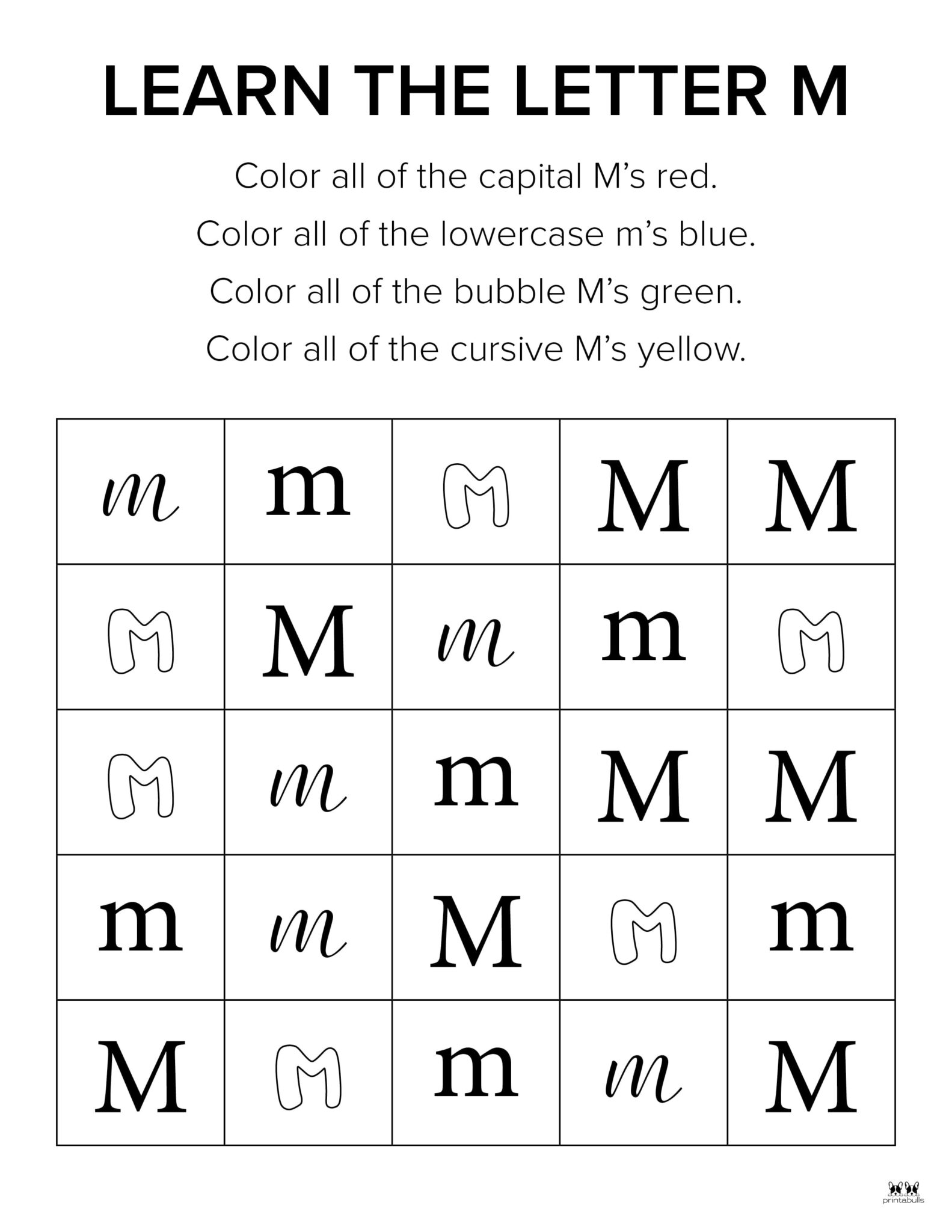 Letter M Worksheets - 50 FREE Printables | Printabulls