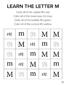 Letter M Worksheets - 50 FREE Printables | Printabulls