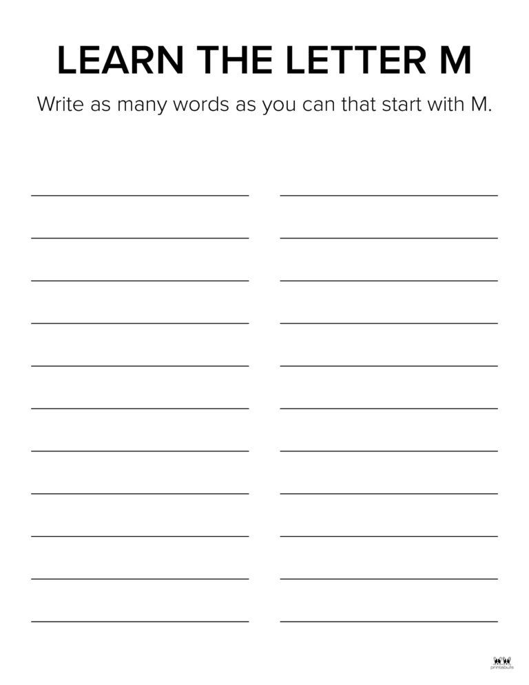 Letter M Worksheets - 50 FREE Printables | Printabulls