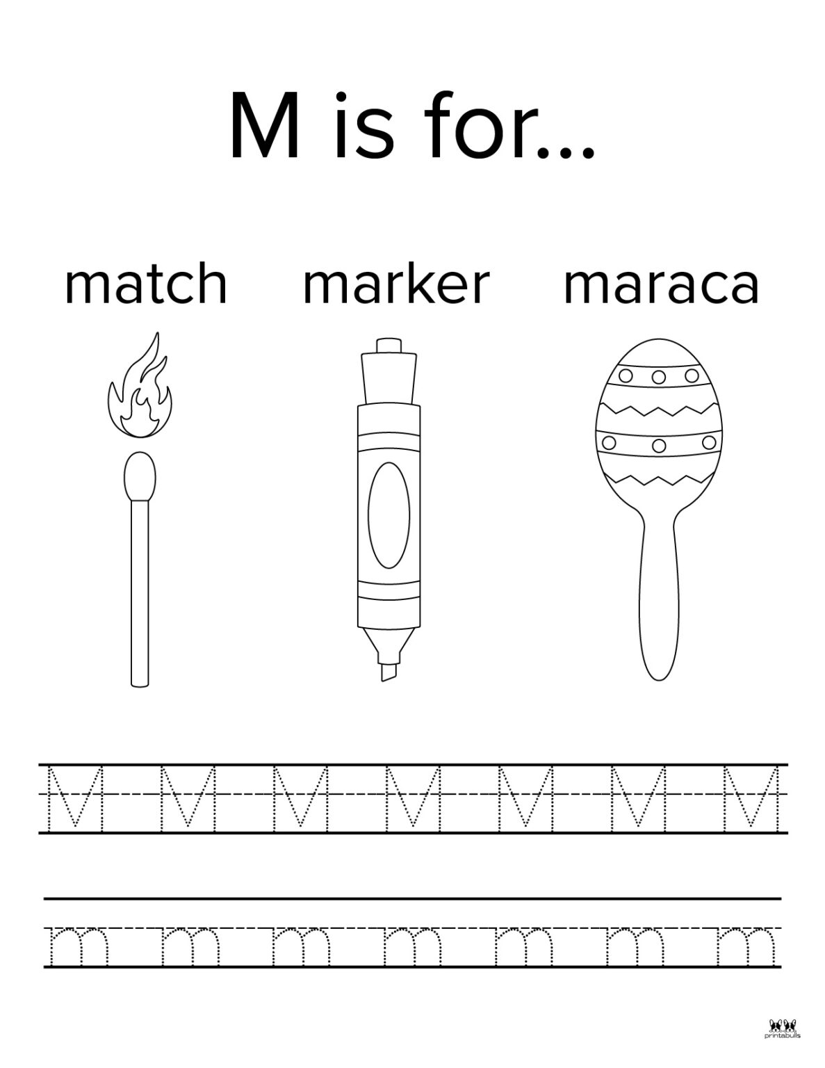 Letter M Worksheets - 50 FREE Printables | Printabulls