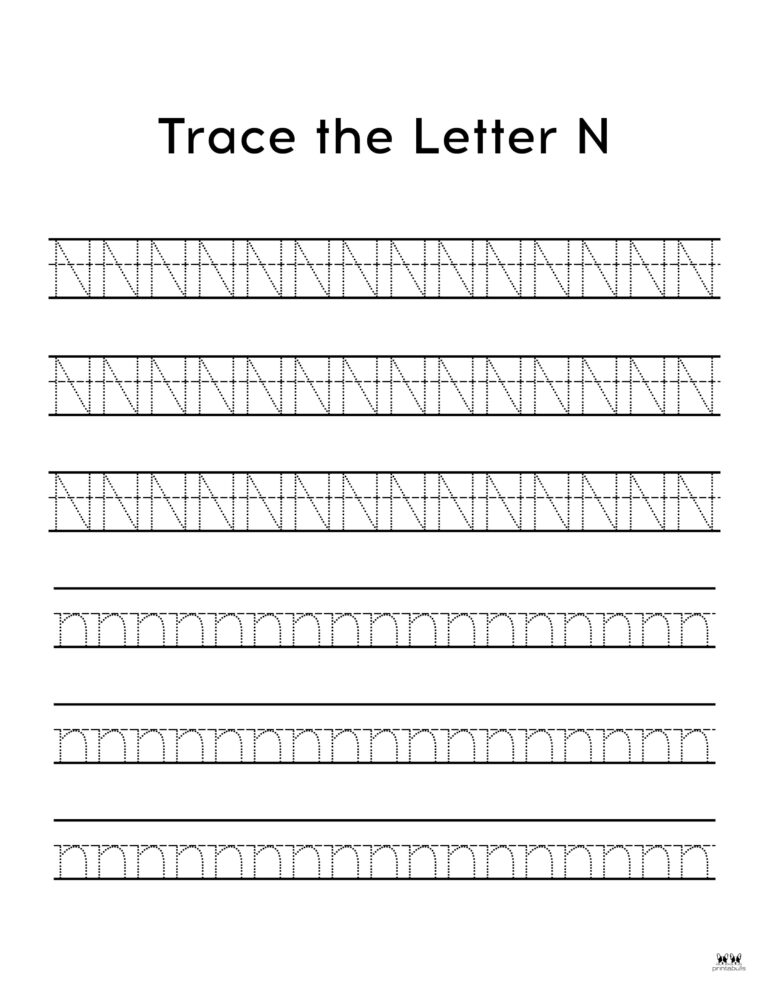 Letter N Worksheets - 50 FREE Printables | Printabulls