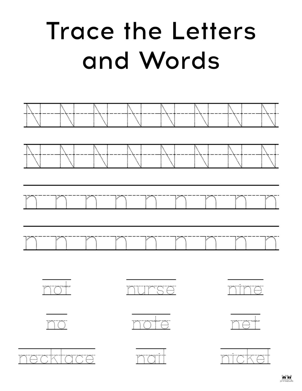 Letter N Worksheets - 50 FREE Printables | Printabulls