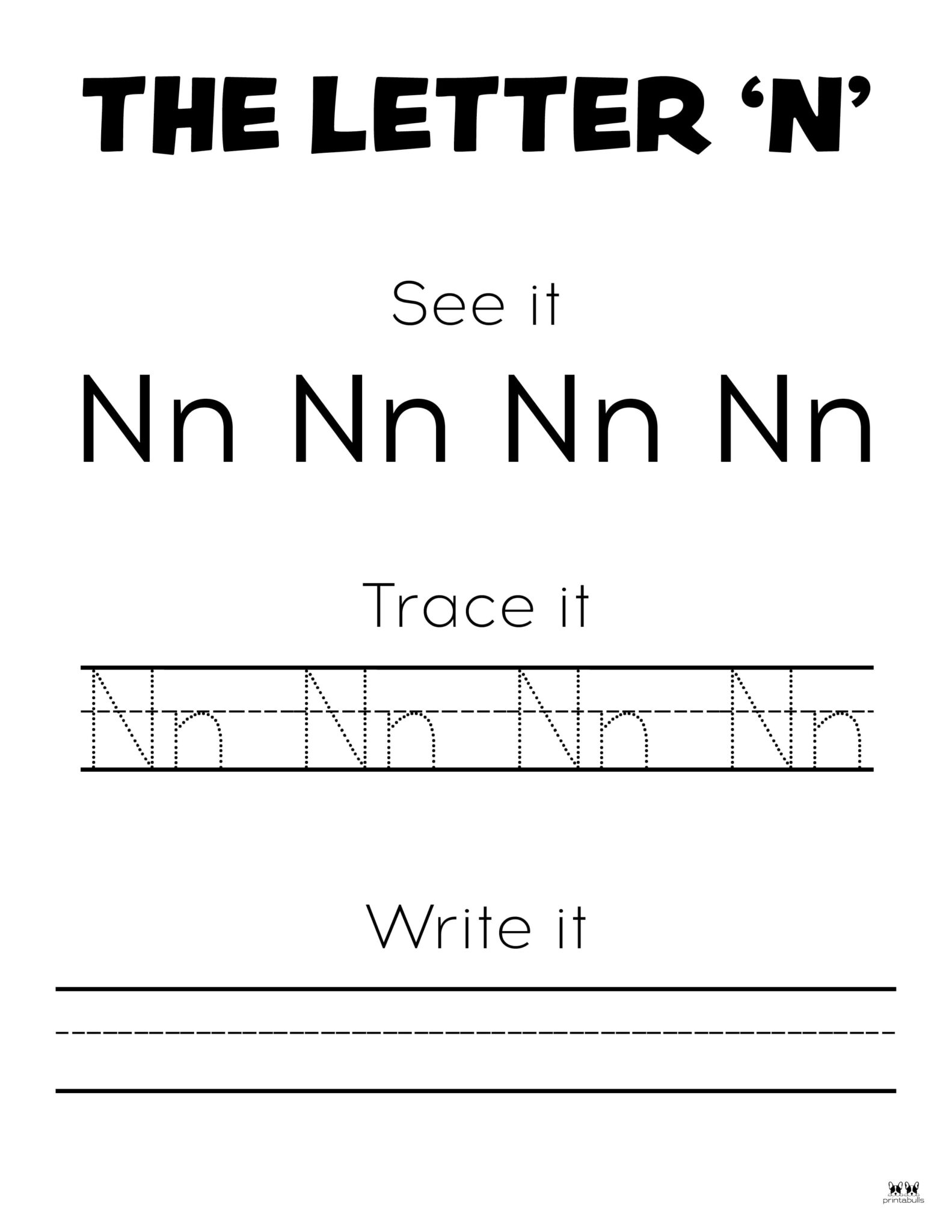 Letter N Worksheets - 50 FREE Printables | Printabulls
