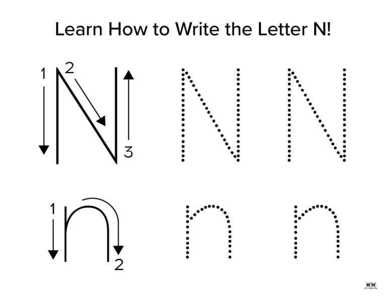 Letter N Worksheets - 50 FREE Printables | Printabulls
