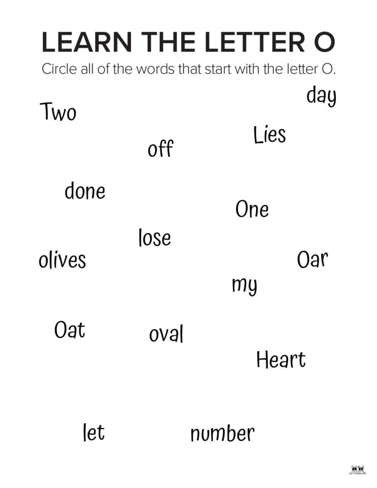 Letter O Worksheets - 50 FREE Printables | Printabulls