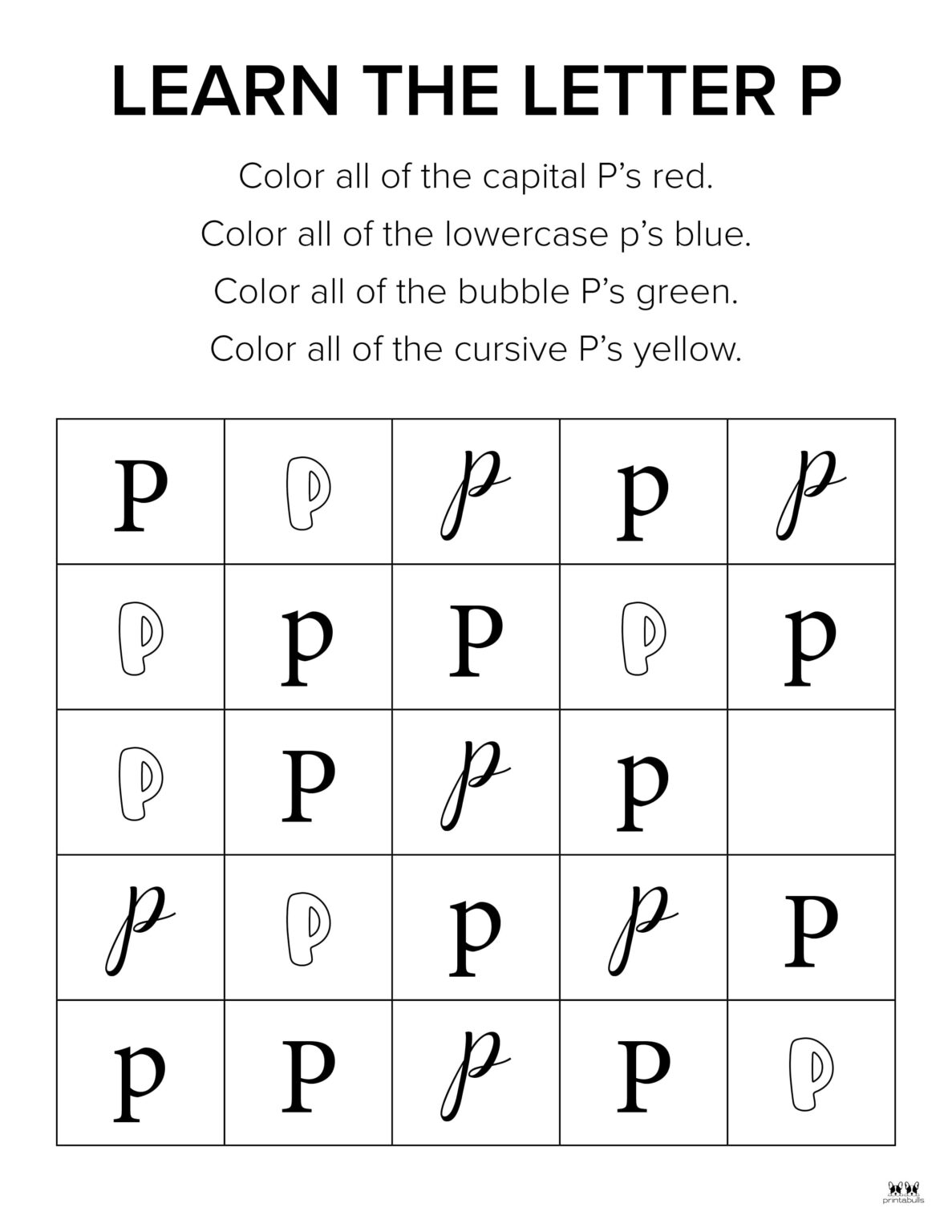 Letter P Worksheets - 50 FREE Printables - PrintaBulk
