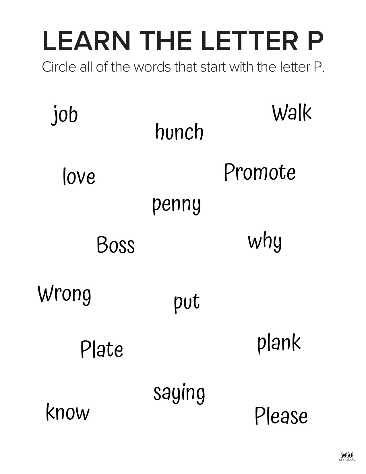 Letter P Worksheets - 50 FREE Printables | Printabulls
