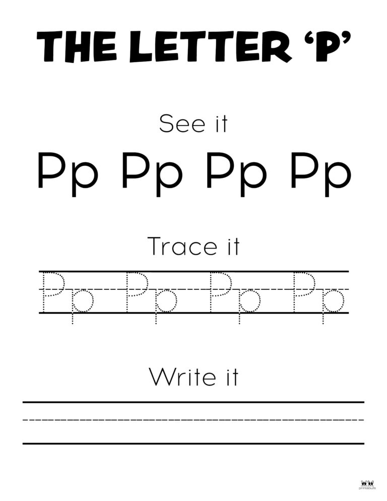 Letter P Worksheets - 50 FREE Printables | Printabulls