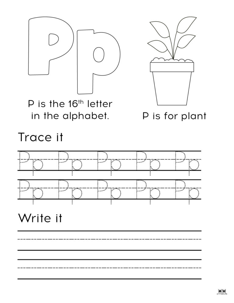 Letter P Worksheets - 50 FREE Printables | Printabulls