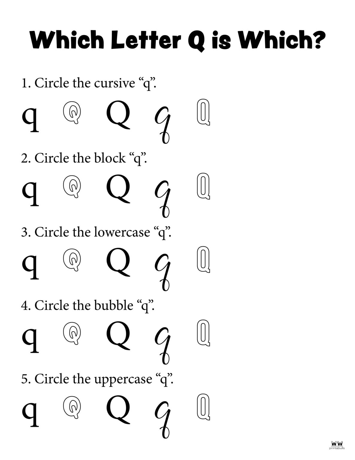 Letter Q Worksheets - 50 FREE Printables | Printabulls